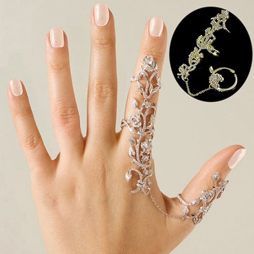 Knuckle Band Crystal Ring | sebastian7