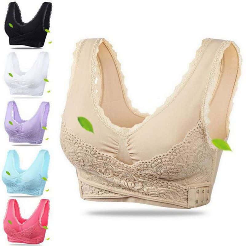 Front Cross Wireless Lace Lift Comfort Bra | sebastian7
