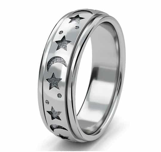 Moon Stars Spinner Ring | sebastian7