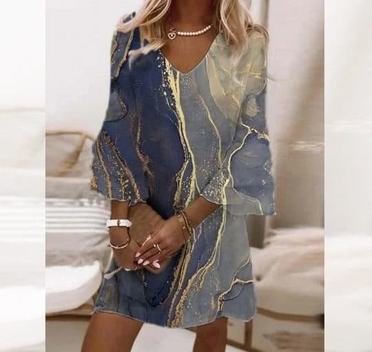 Marble Print Dress | sebastian7